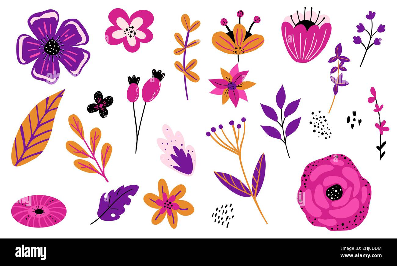 Abstract shapes of flowers Stock Vector Images - Alamy