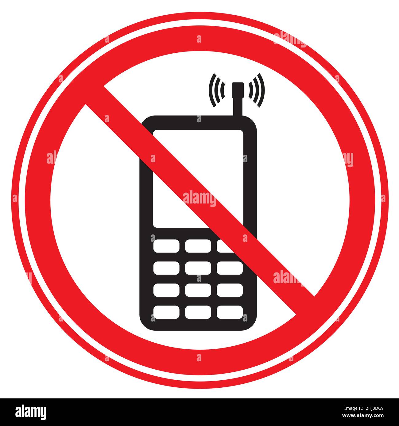 Telephone warning stop sign icon. Push button phone turn off. Vector ...