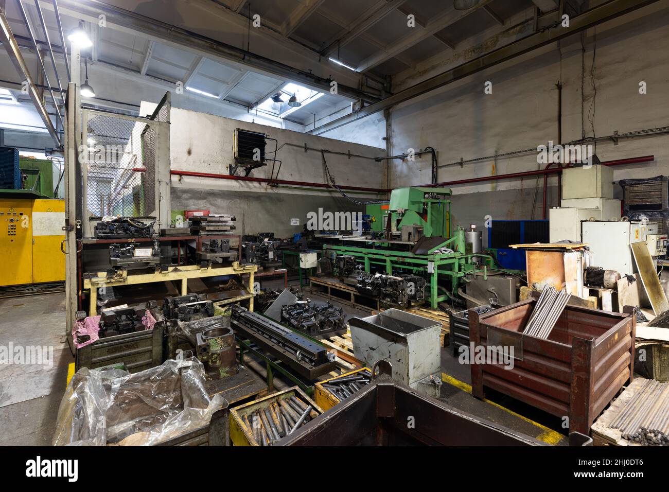 Photo of modern automatic automobile manufacturing workshop. The ...