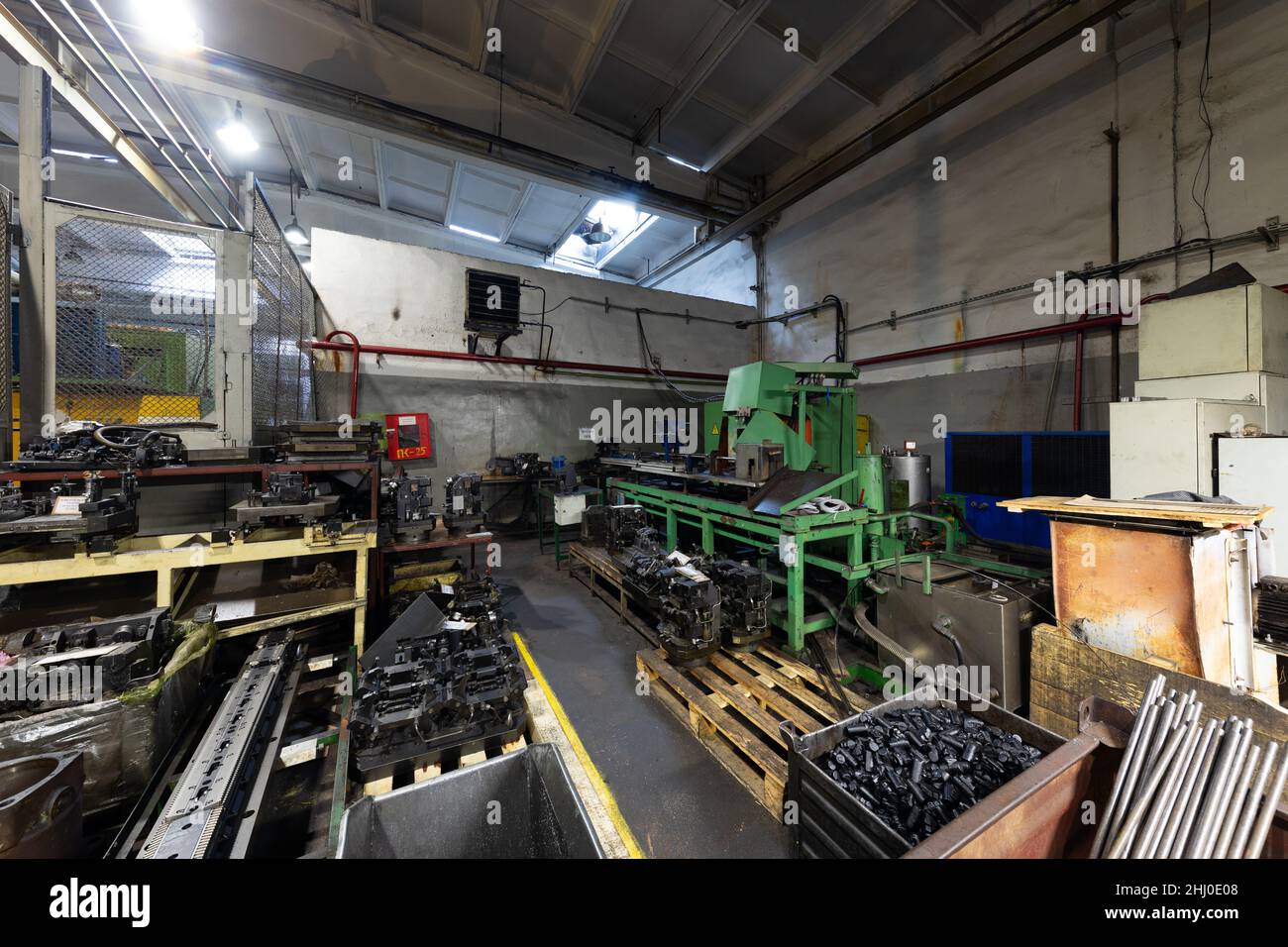 Photo of modern automatic automobile manufacturing workshop. The ...