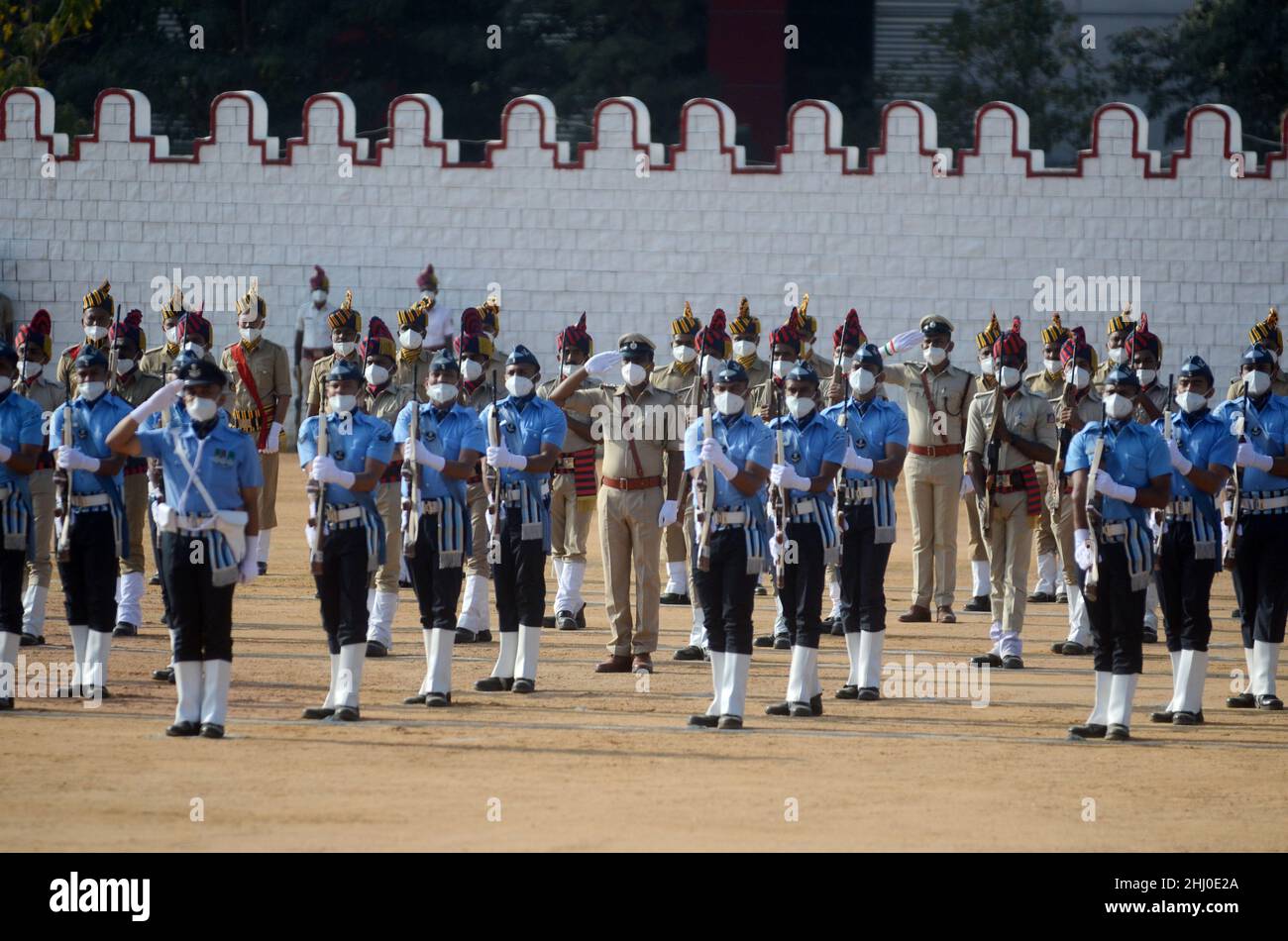 Bangalore, India. 26th Jan, 2022. A parade is held on the occasion of ...