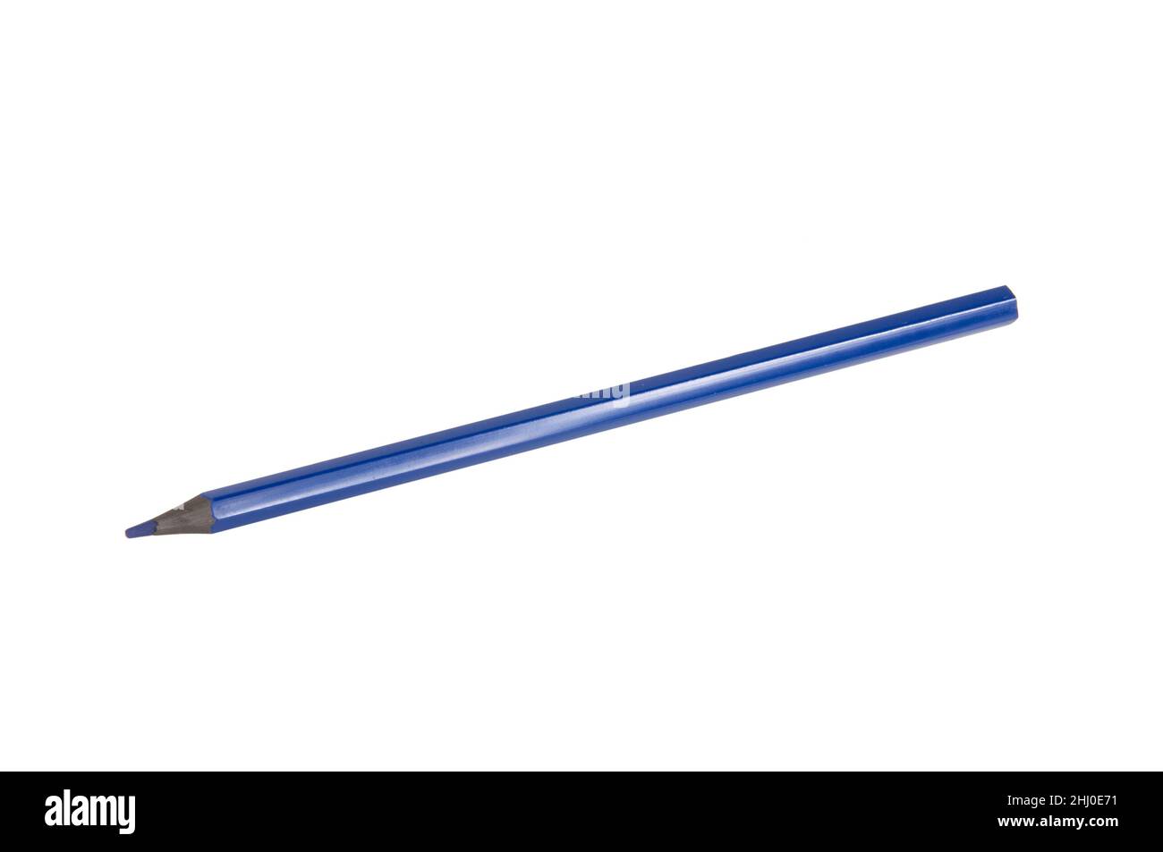 Blue color pencil for art isolated on the white Stock Photo - Alamy