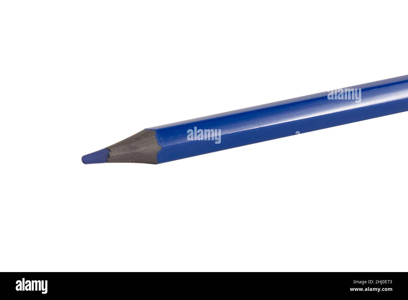 Blue color pencil for art isolated on the white Stock Photo - Alamy