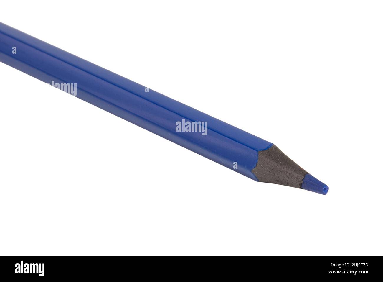 Blue color pencil for art isolated on the white Stock Photo - Alamy