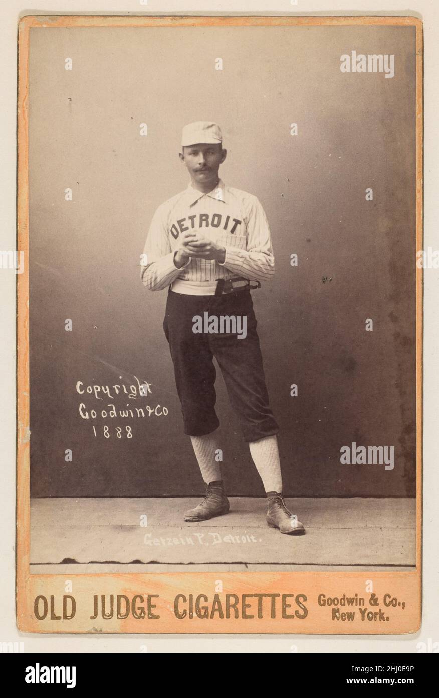 Charlie Getzein, Pitcher, Detroit, from the series Old Judge Cigarettes ...