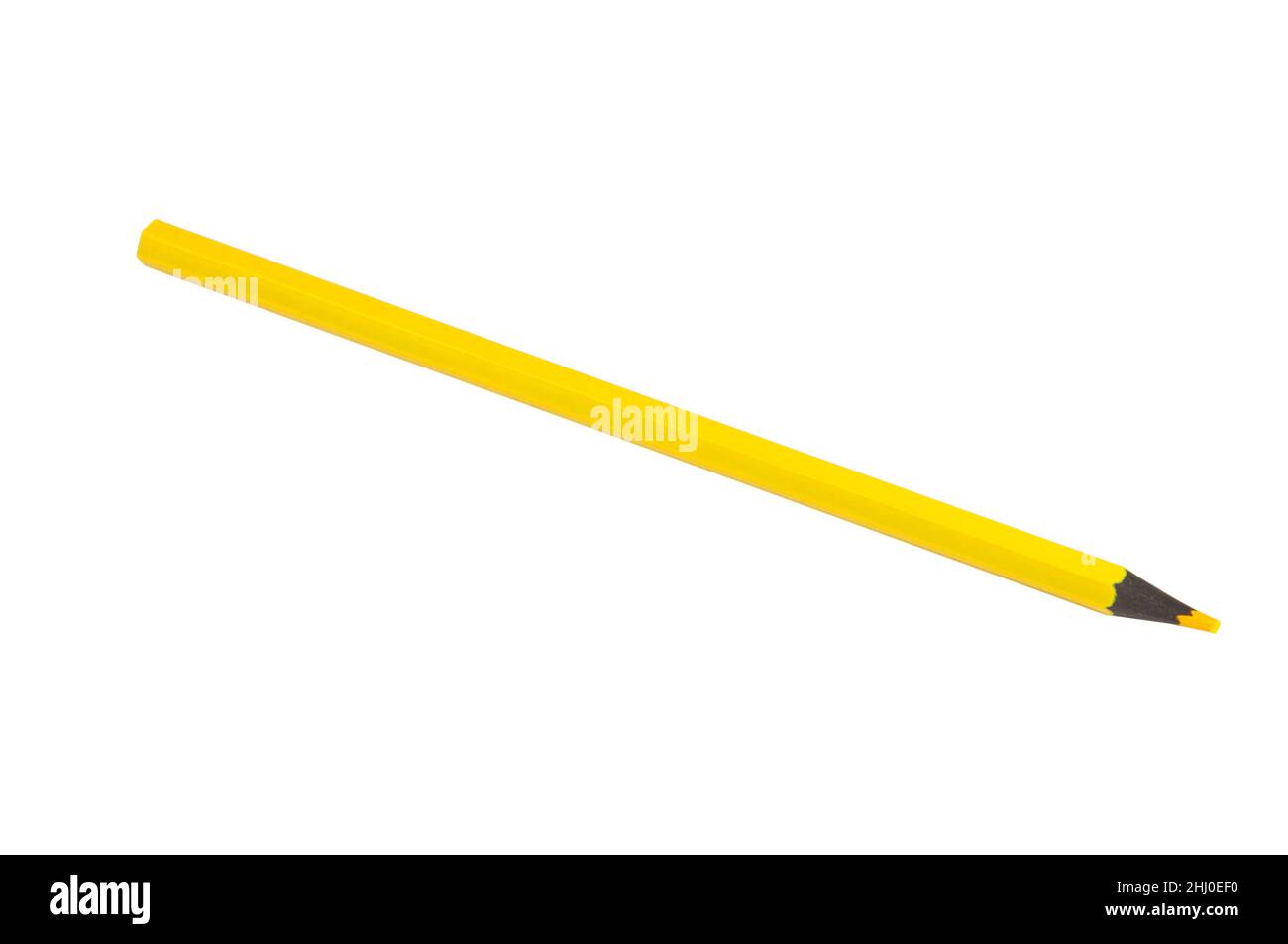 Yellow color pencil isolated on the white Stock Photo - Alamy