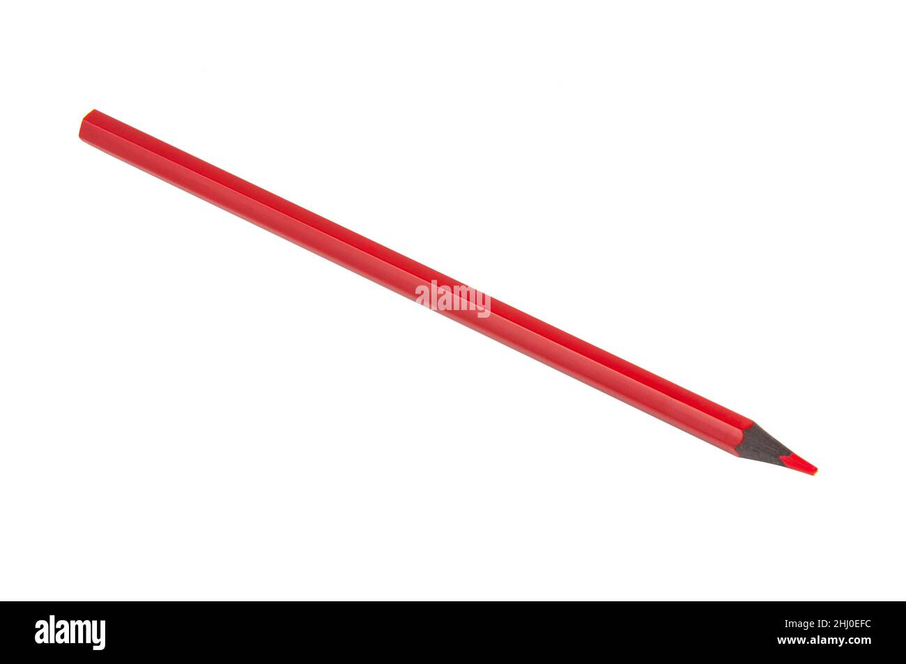 Red color pencil isolated on the white Stock Photo - Alamy