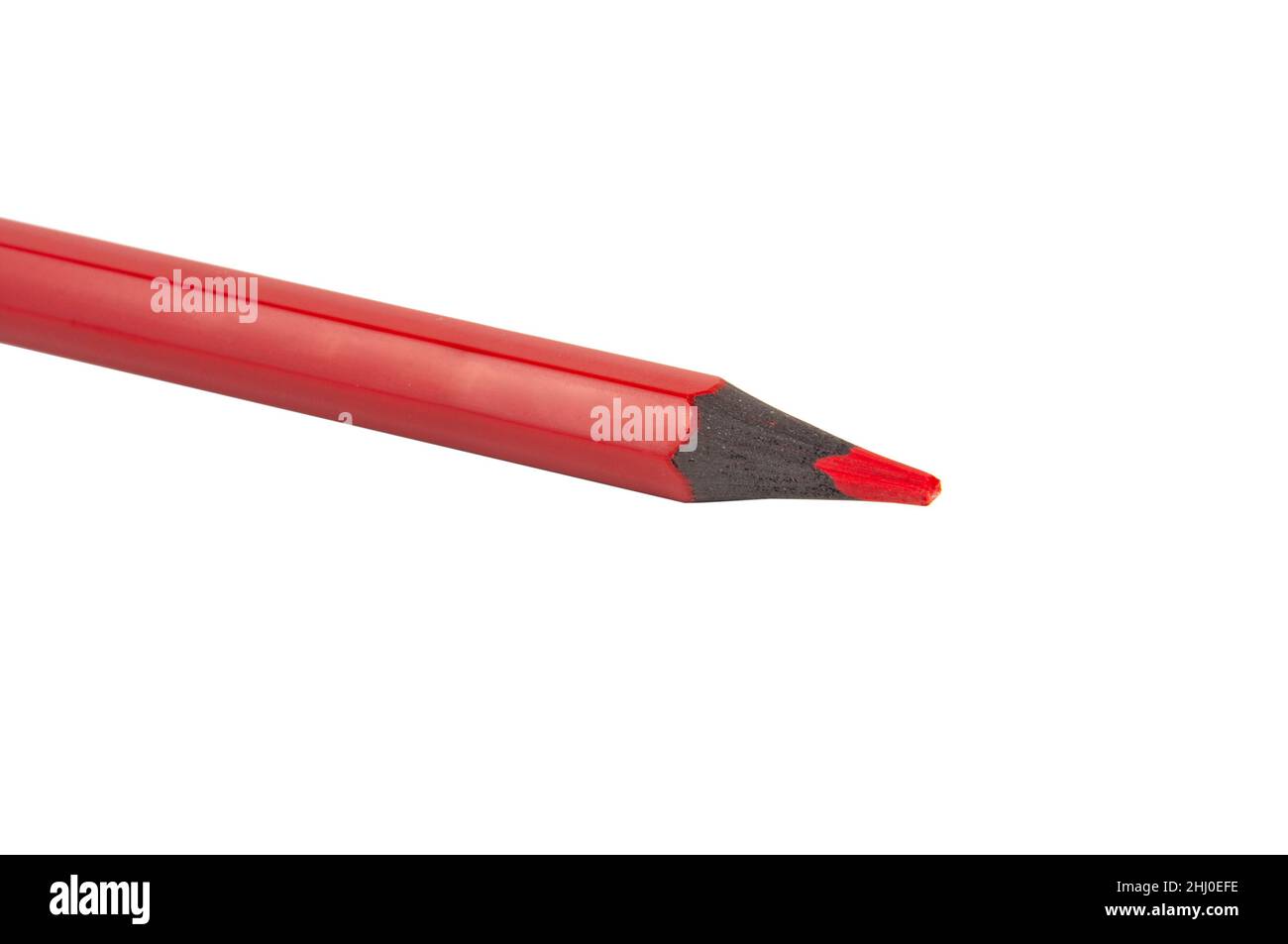 Red color pencil isolated on the white Stock Photo - Alamy