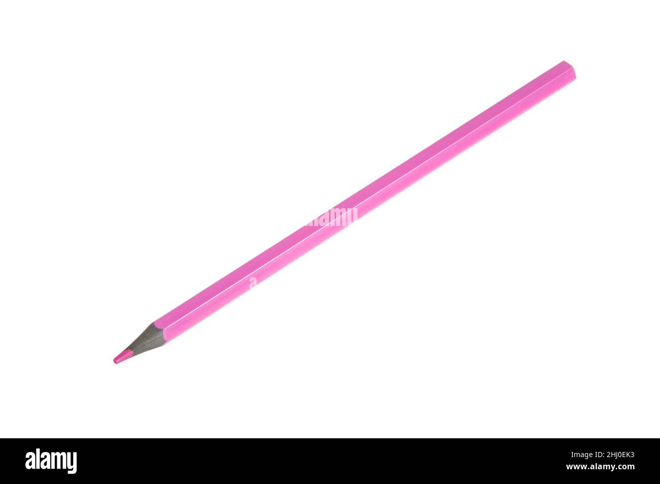 Pink color pencil isolated on the white Stock Photo - Alamy