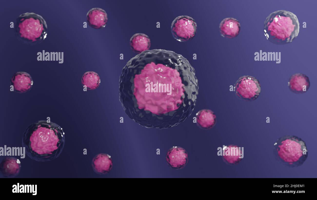 Bacteria virus or germs microorganism cells under microscope. Dangerous ...