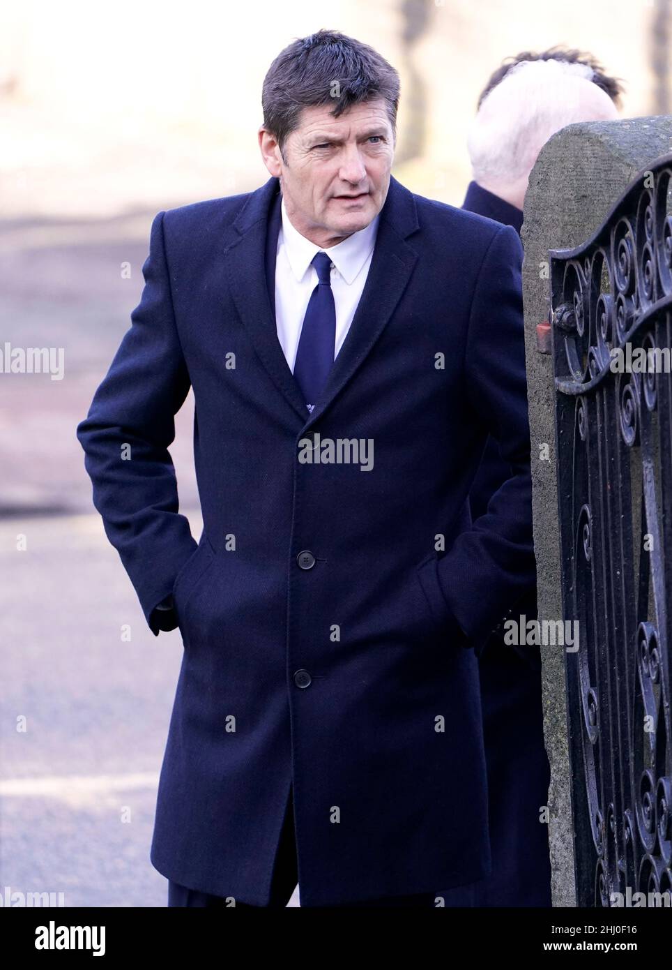 Former England cricketer Martyn Moxon arrives ahead of the funeral of ...