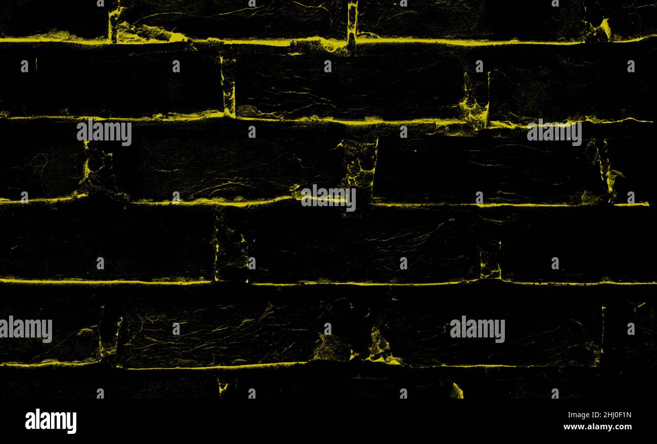 Abstract brick structural yellow color concrete wall surface for ...