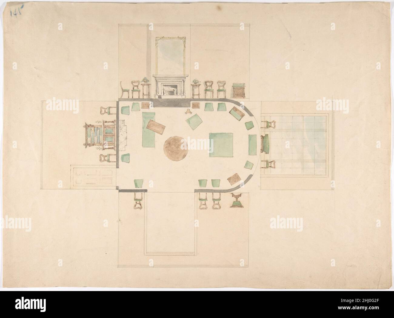 Plan and Elevations of a Room early 19th century Anonymous, British ...