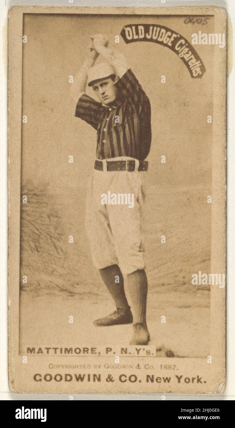Michael "Mike" Joseph Mattimore, Pitcher, New York, from the Old Judge ...