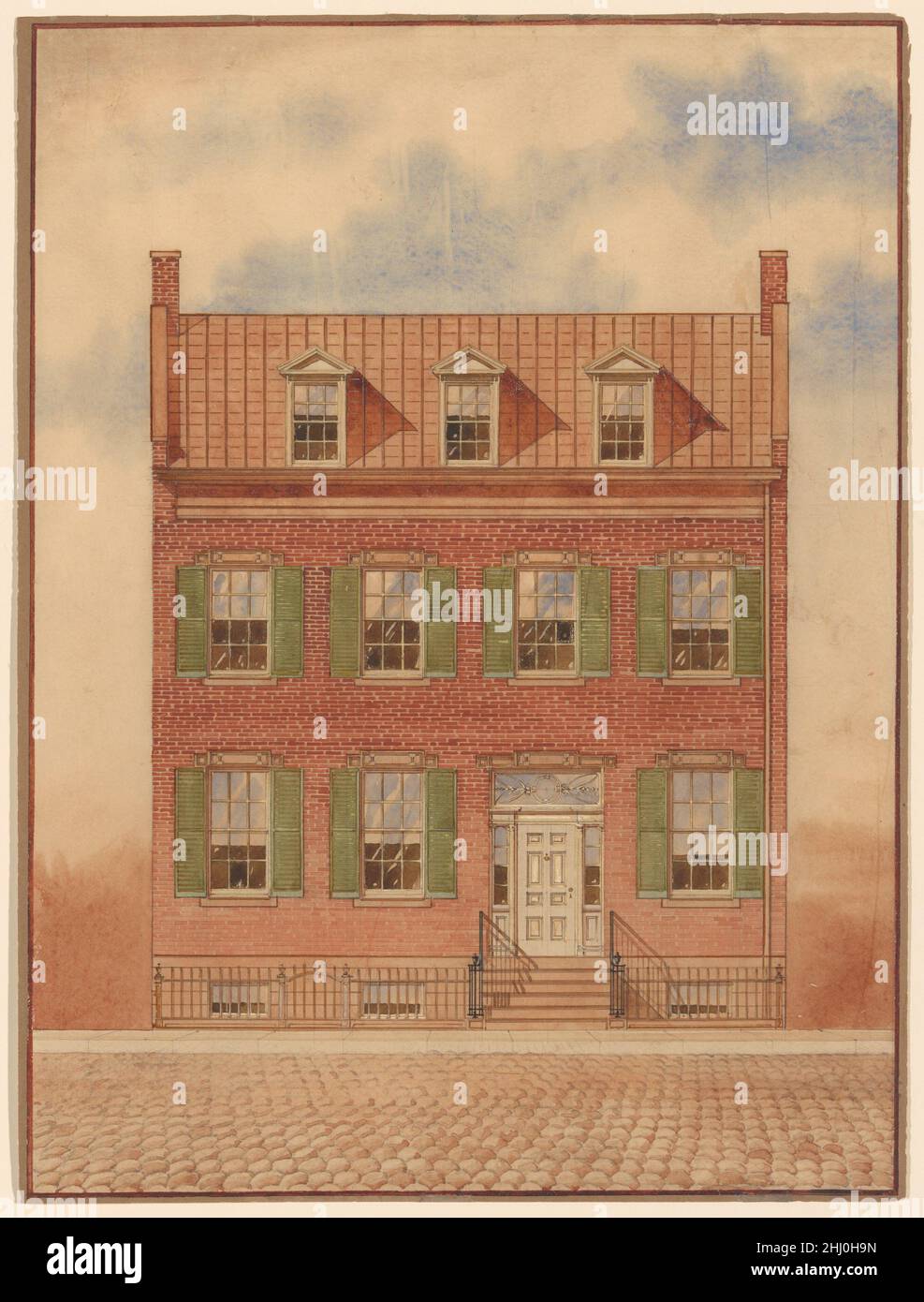 Architectural drawing of Duncan Phyfe’s house, 193 Fulton Street, New ...