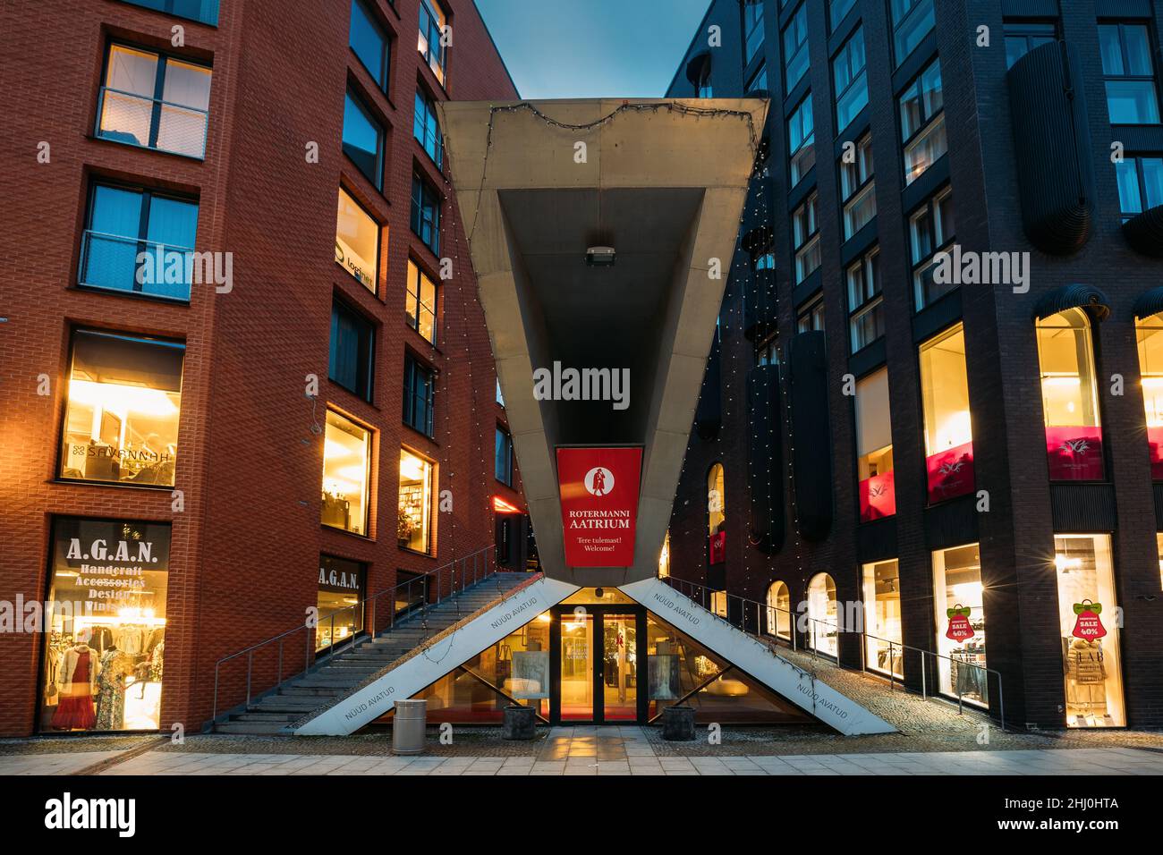 Tallinn, Estonia. Rotermann Aatrium Shop In Historical Rotermann City ...