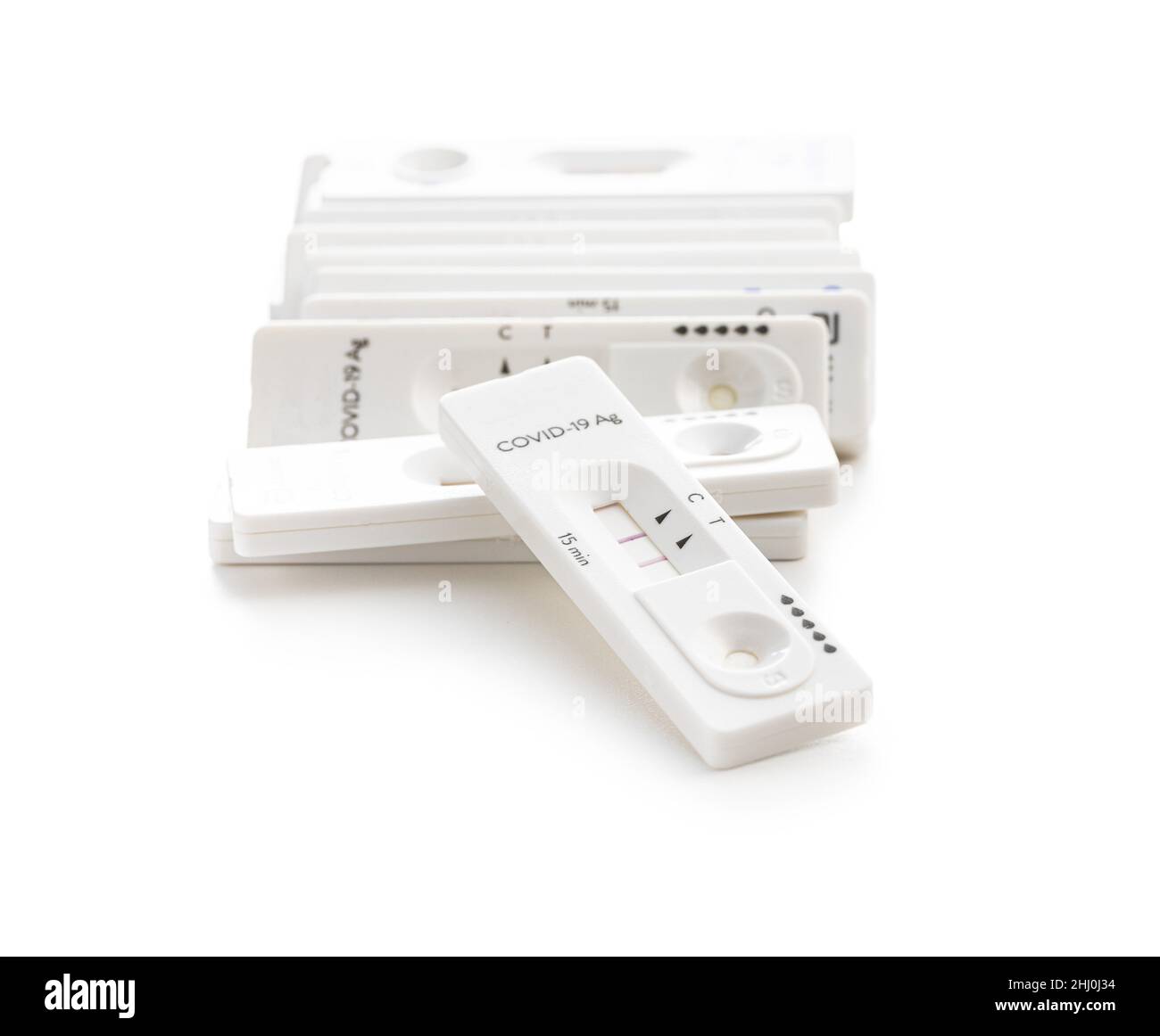 Positive Covid-19 antigen test. Coronavirus antigen rapid test isolated ...