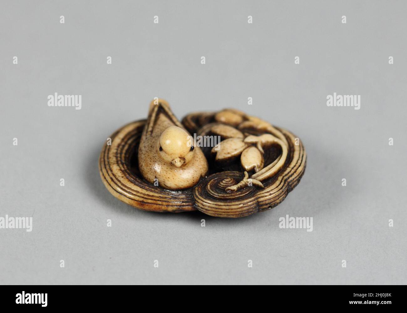 Netsuke of Bird on her Nest 19th century Japan. Netsuke of Bird on her ...