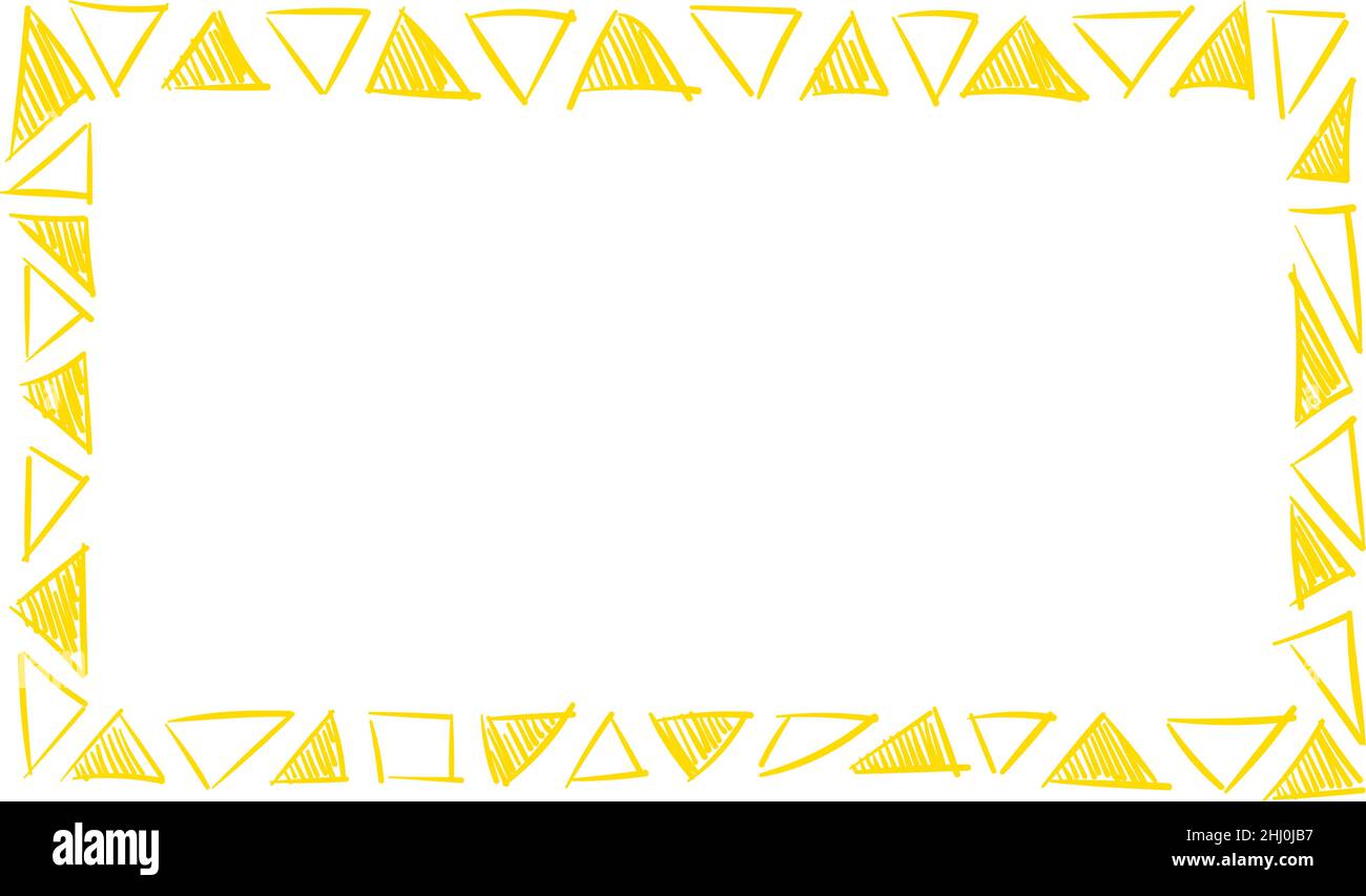 Funny text frame. Empty border with yellow triangle ornament Stock ...