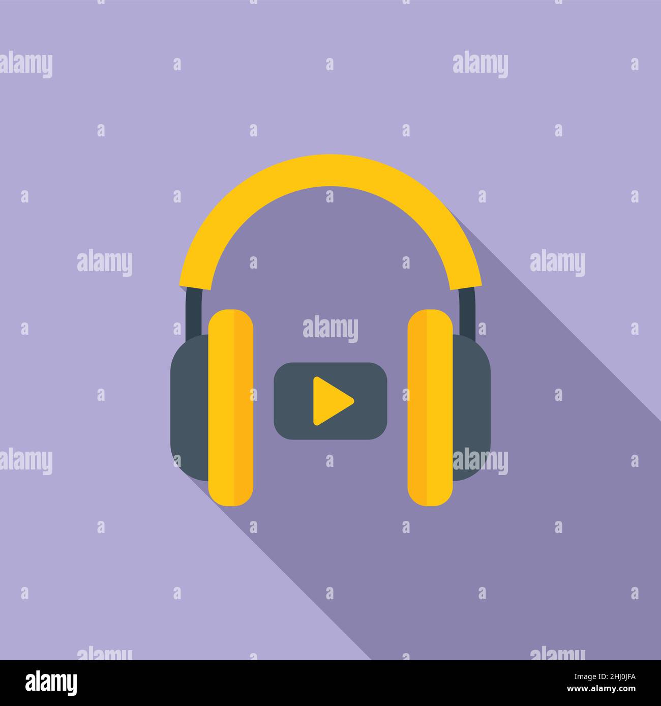 Audio listen headphones icon flat vector. Class study Stock Vector ...