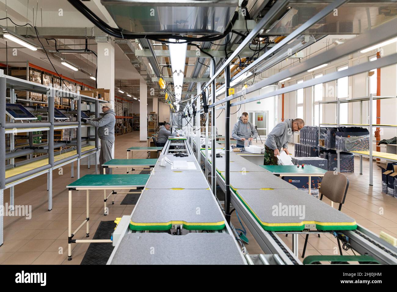 Minsk, Belarus - Jan 05, 2022: Photo of a plant for assembling ...