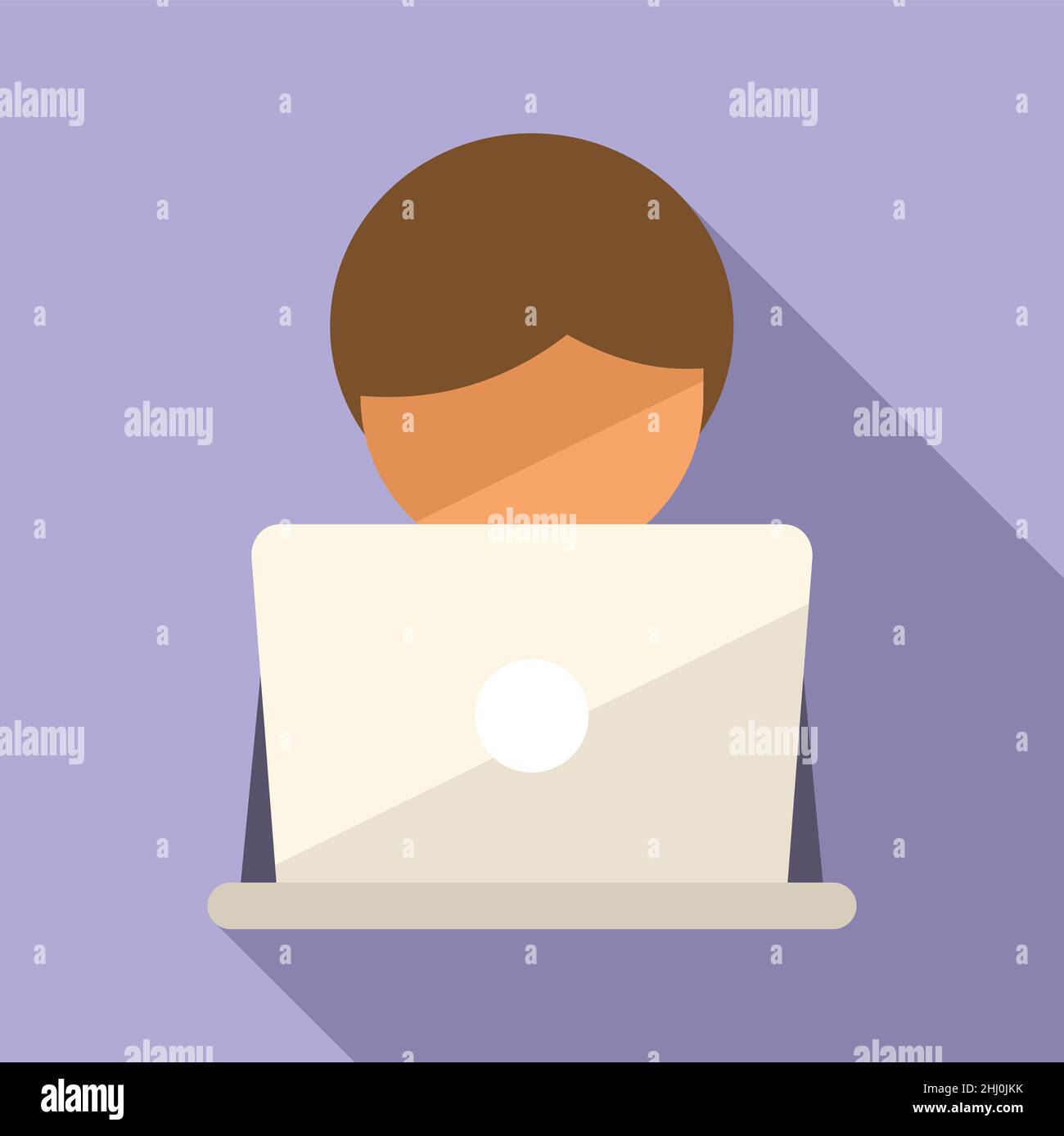 Laptop online study icon flat vector. Class training Stock Vector Image ...