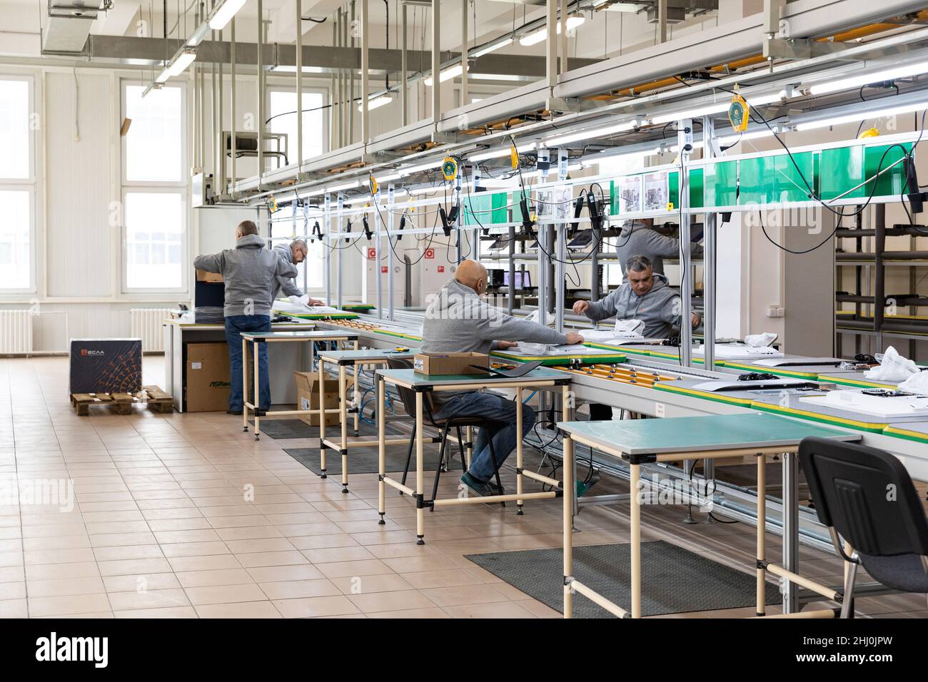 Minsk, Belarus - Jan 05, 2022: Photo of a plant for assembling ...