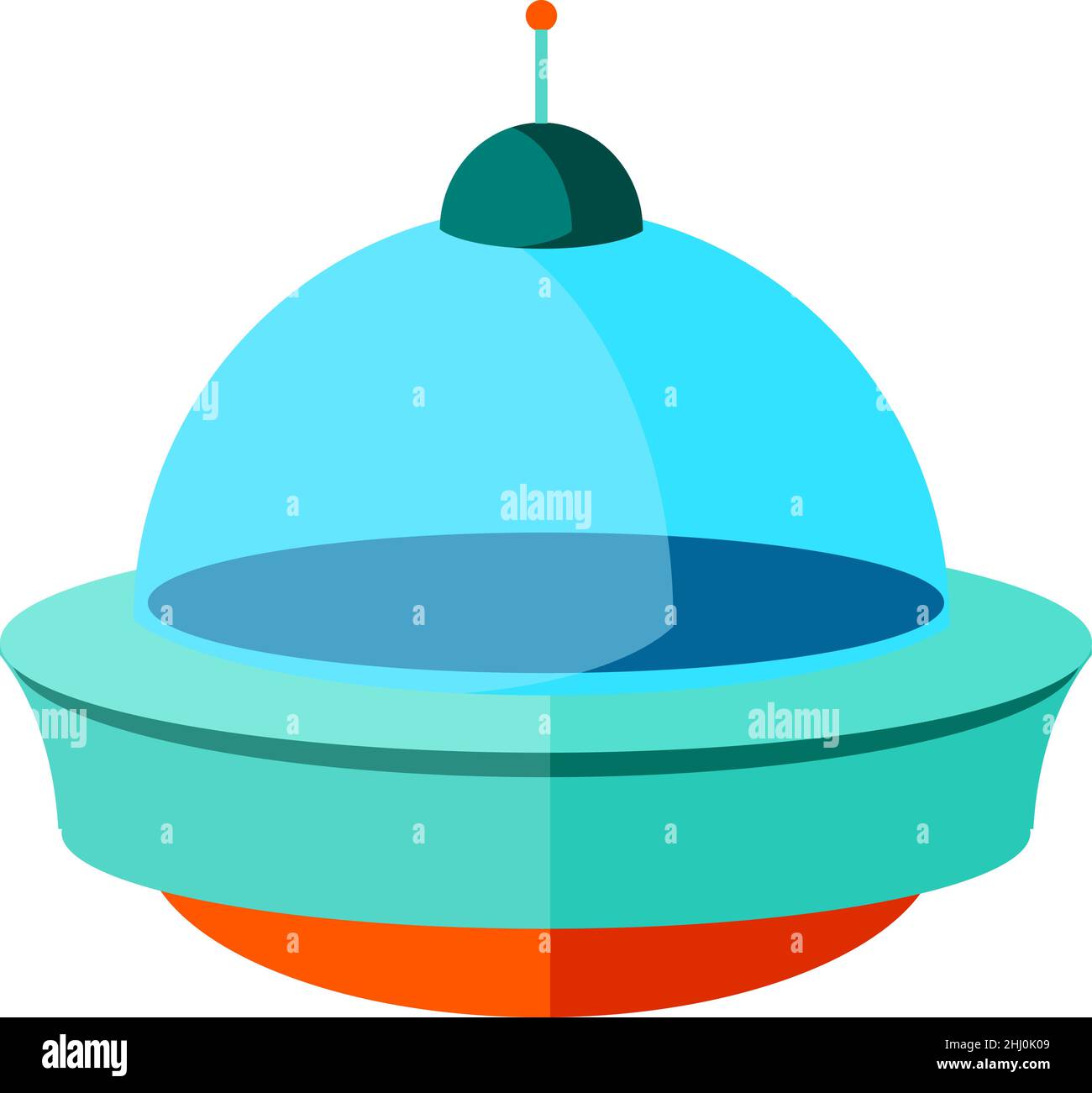 Cartoon alien in flying saucer Cut Out Stock Images & Pictures - Alamy