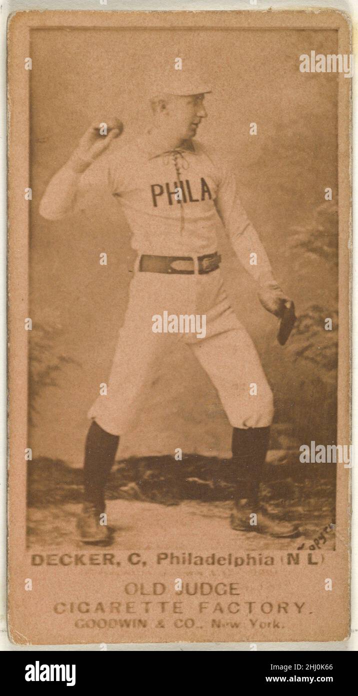 Decker, Catcher, Philadelphia, from the Old Judge series (N172) for Old ...