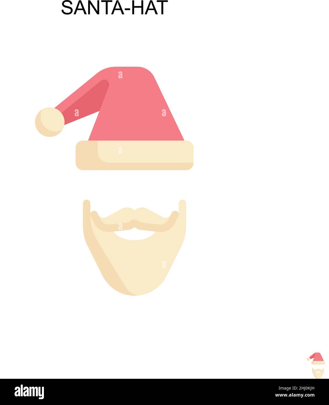 Santa-hat Simple vector icon. Illustration symbol design template for ...