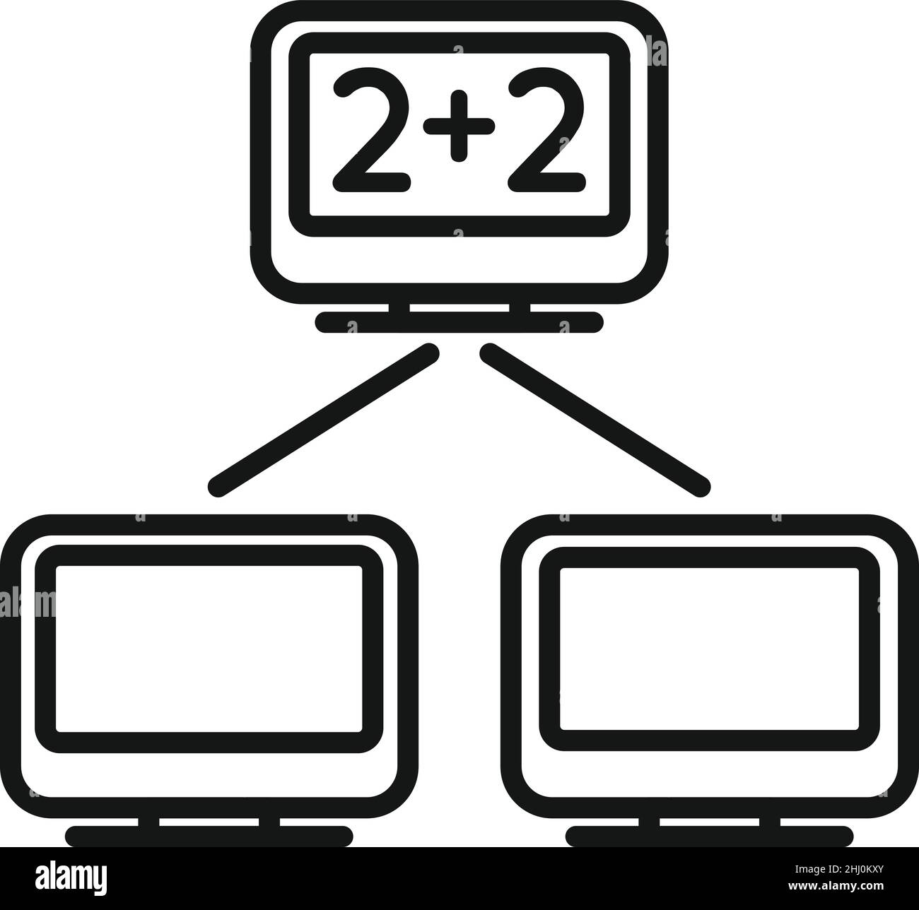 Online class network icon outline vector. Book study Stock Vector Image ...