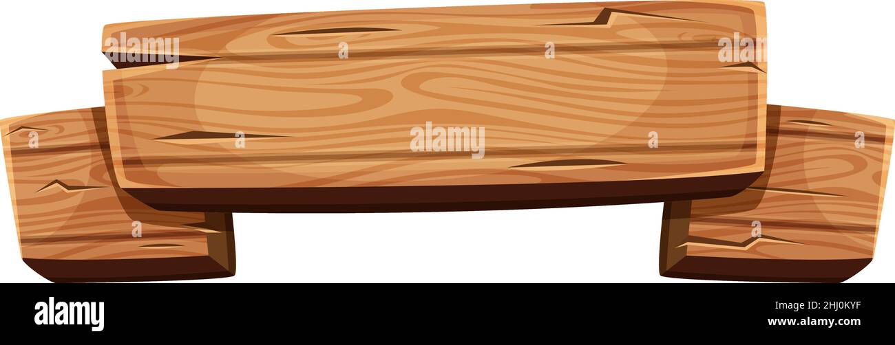 Wooden sign template. Empty panel for game menu Stock Vector Image ...