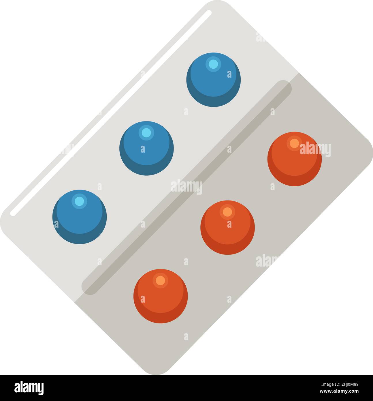 Tablets in foil blister. Blue and red vitamins. Health treatment Stock ...