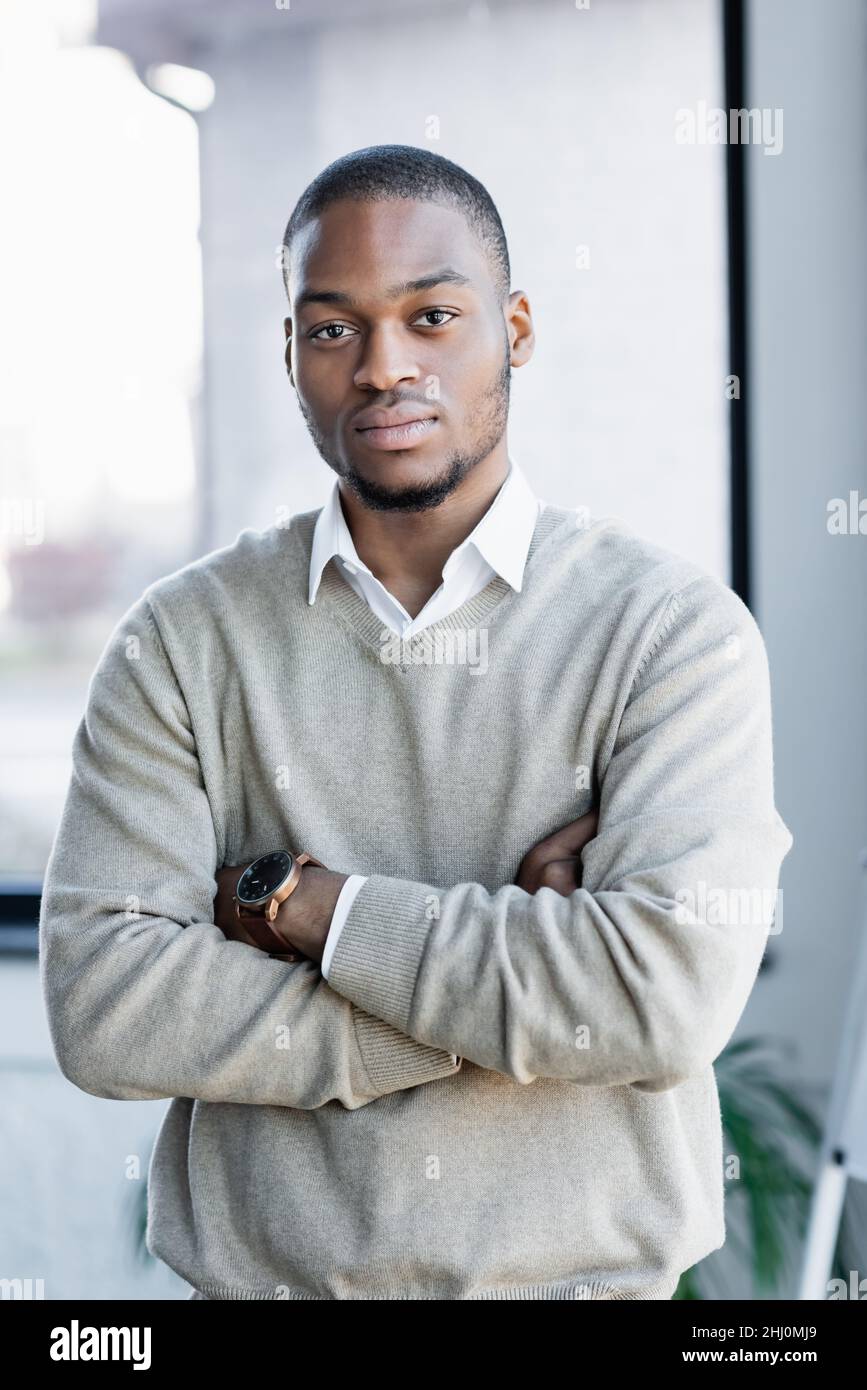 african american man standing with crossed arms Stock Photo - Alamy