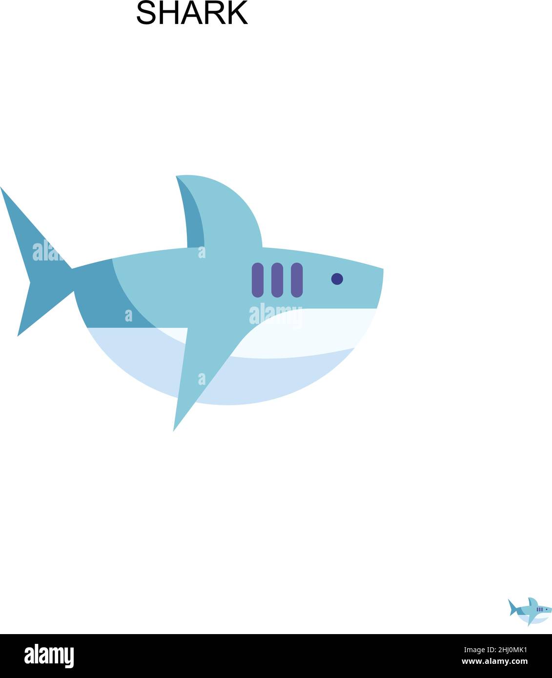 Shark Simple vector icon. Illustration symbol design template for web ...