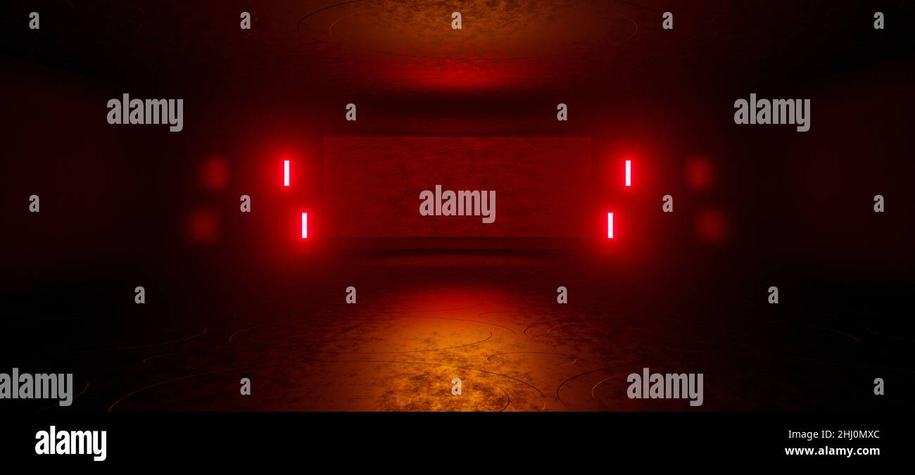 OuterSpace Futuristic Platform Space Laser Glowing with Fire Brick ...
