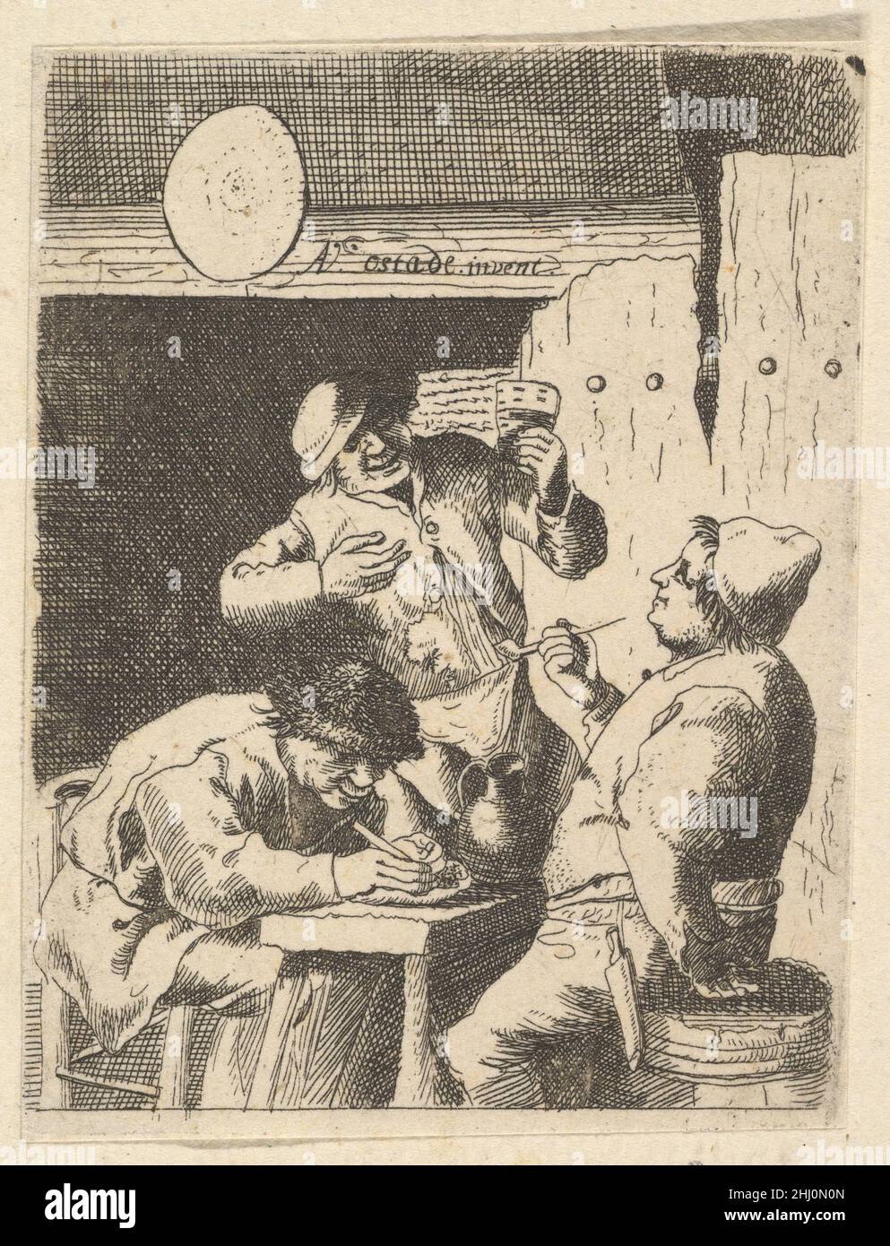 Singer Standing Between Two Smokers 1610–85 After Adriaen van Ostade ...