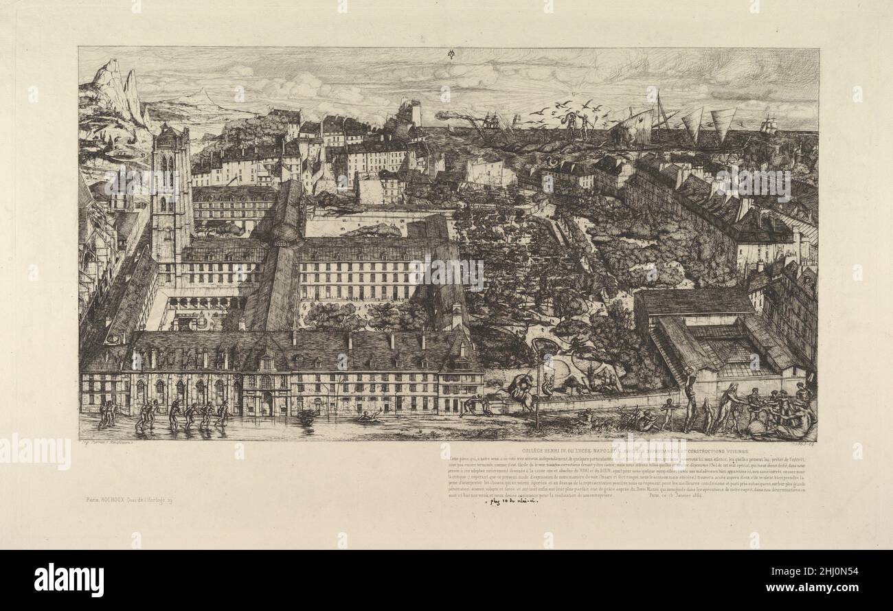 College Henri IV (ou Lycée Napoléon) 1863–64 Charles Meryon French ...
