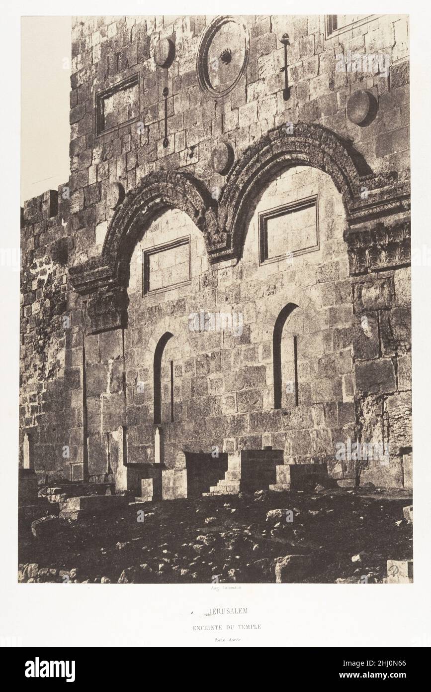 Jérusalem, Enceinte du Temple, Porte Dorée 1854 Auguste Salzmann French ...