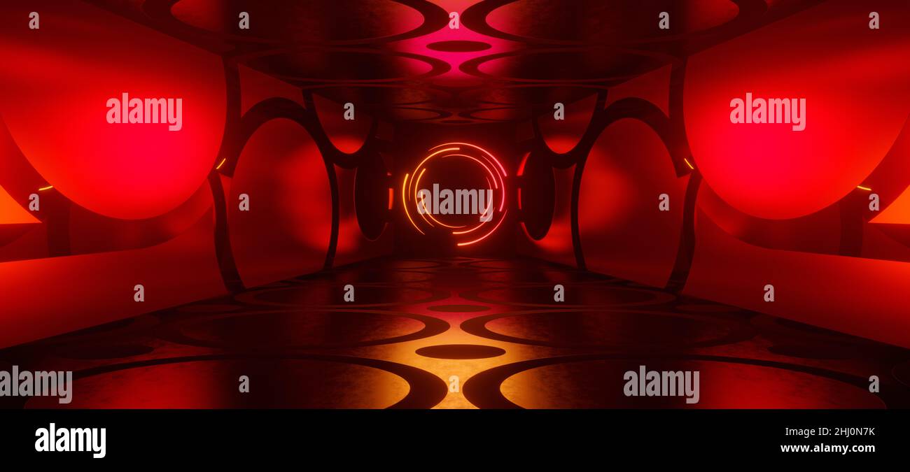 Digital Simulation Empty Hallway Corridor Room Garage Studio Dance ...