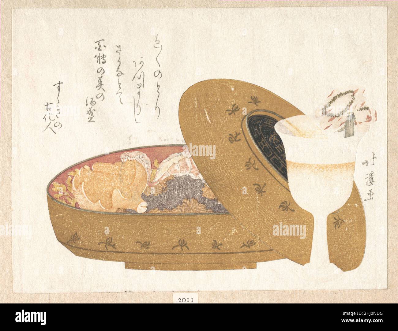 Wine Goblet and Lacquer Food Box with New Year’s Meal 1811 Totoya ...