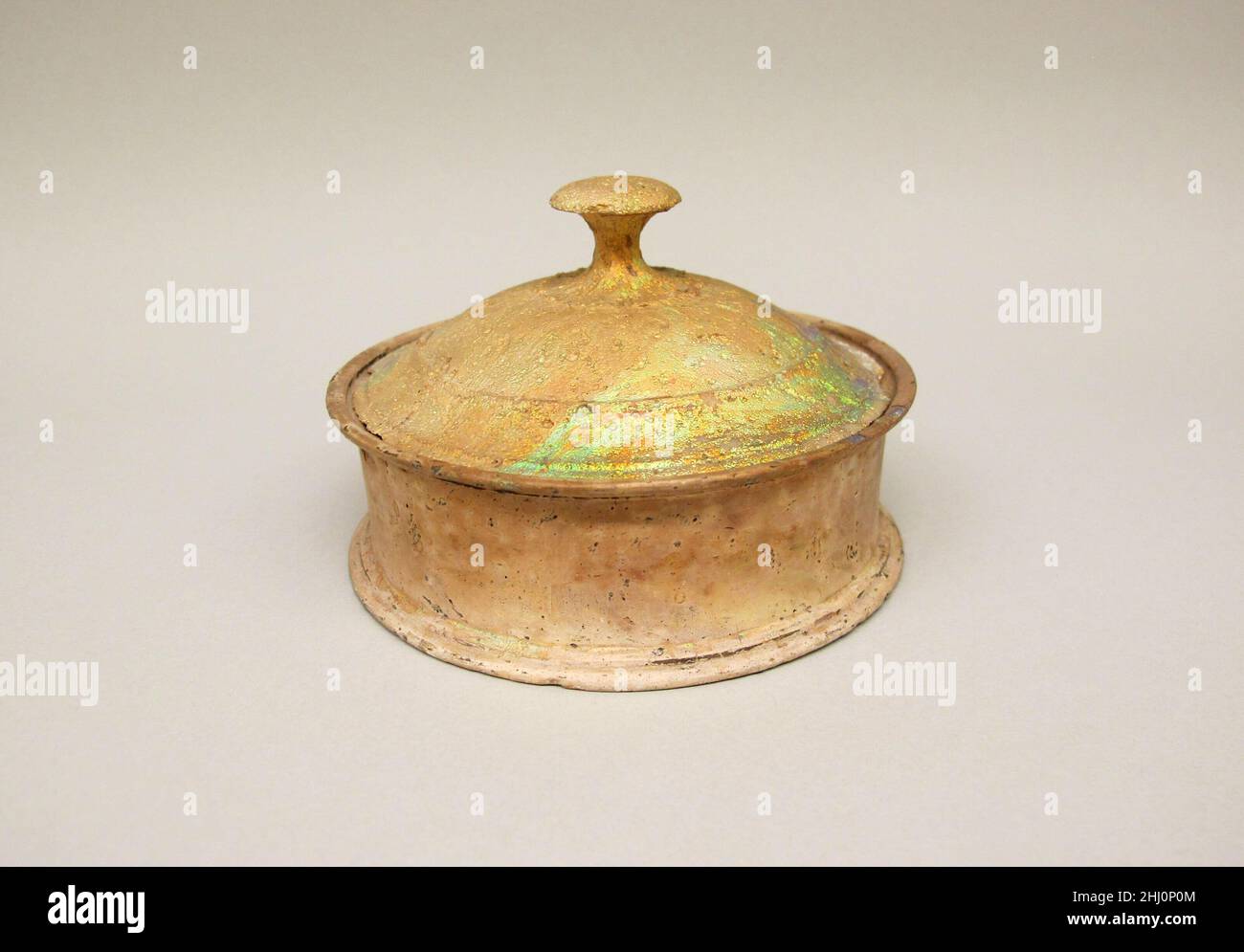 Glass pyxis (box with lid) 3rd–1st century B.C. Greek Both lid and ...