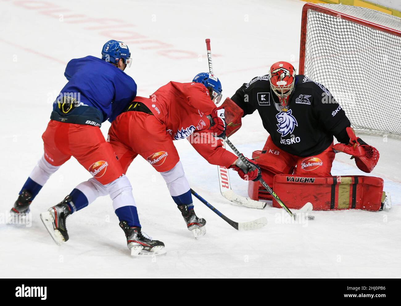 Prague, Czech Republic. 26th Jan, 2022. From left Czech hockey players ...