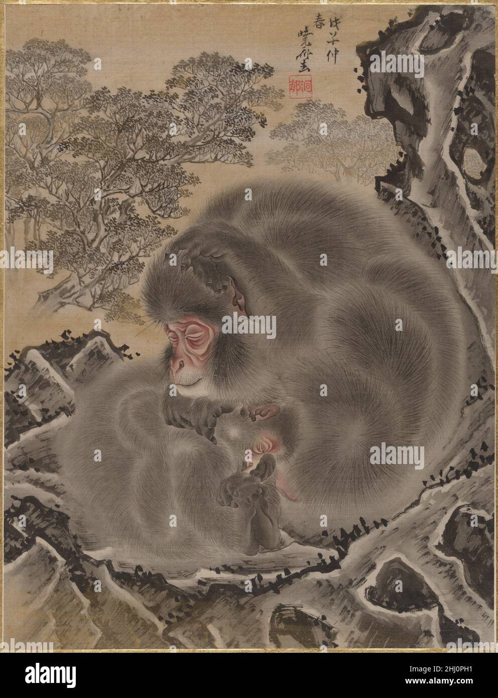 Monkeys March 1888 Kawanabe Kyōsai Japanese. Monkeys 54616 Stock Photo ...