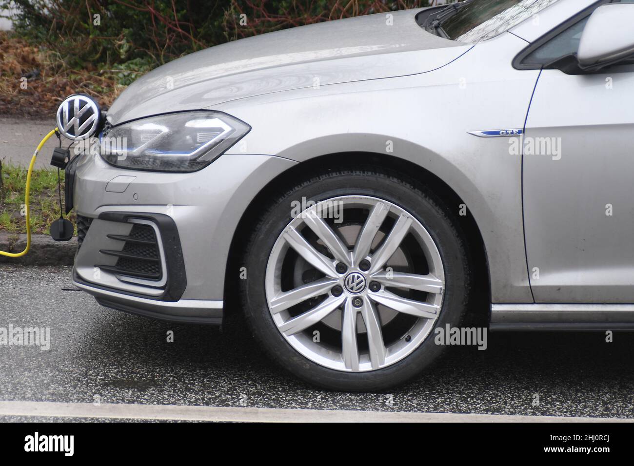 Copenhagen/Denmark./26 January 2022/.VW volks wagen electric car at ...