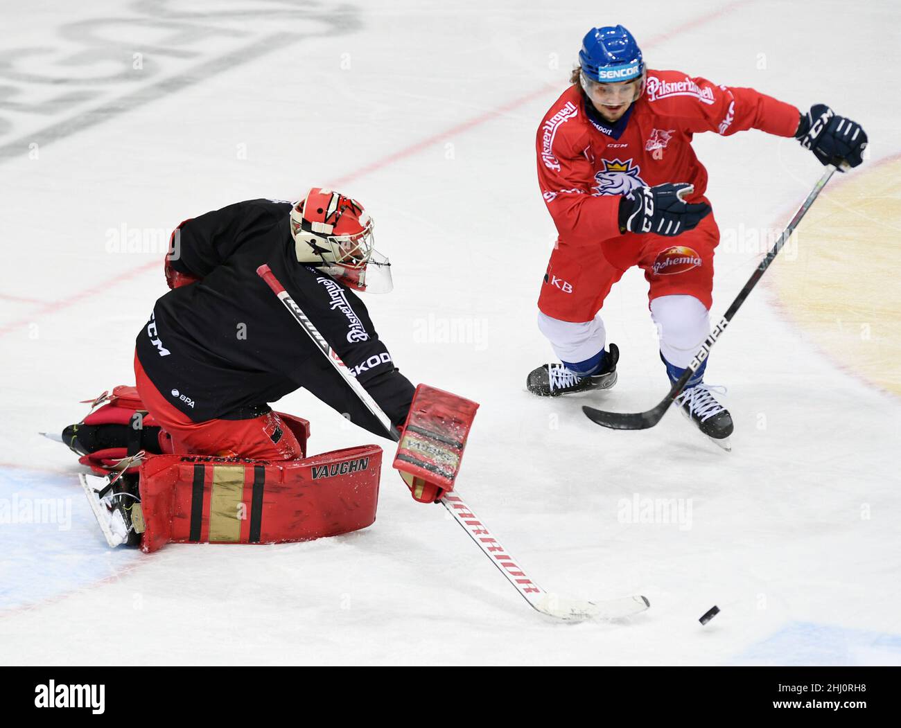 Prague, Czech Republic. 26th Jan, 2022. From left Czech hockey players ...