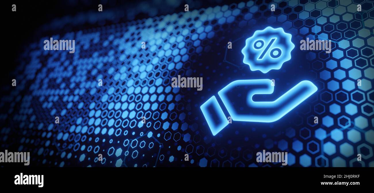 Discount and commission digital technology concept Stock Photo - Alamy
