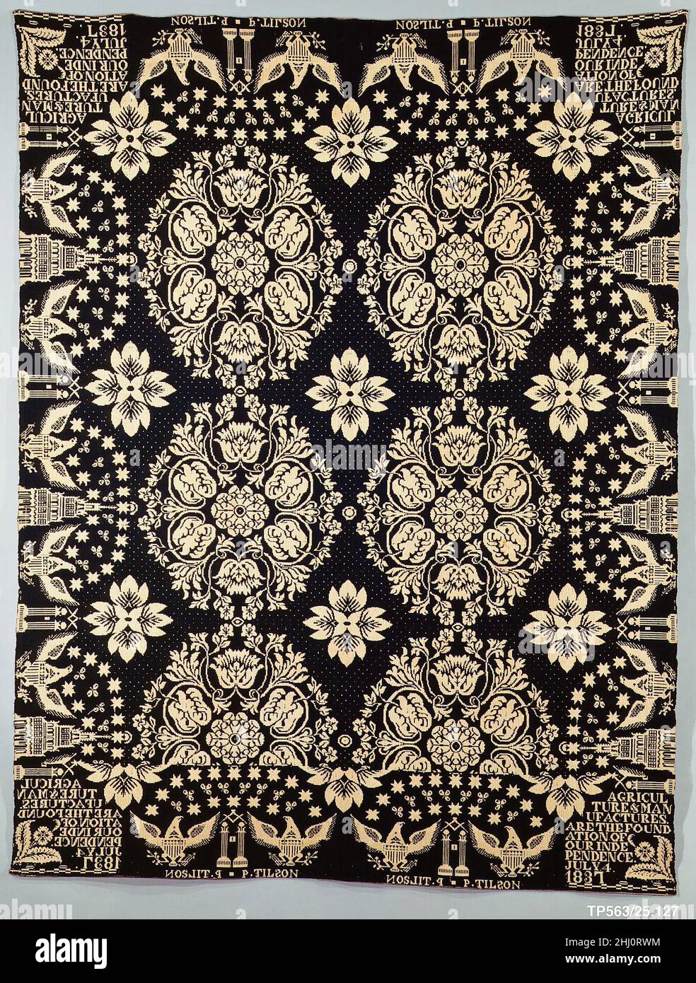 Coverlet, Agriculture & Manufactures pattern 1837 American This double ...