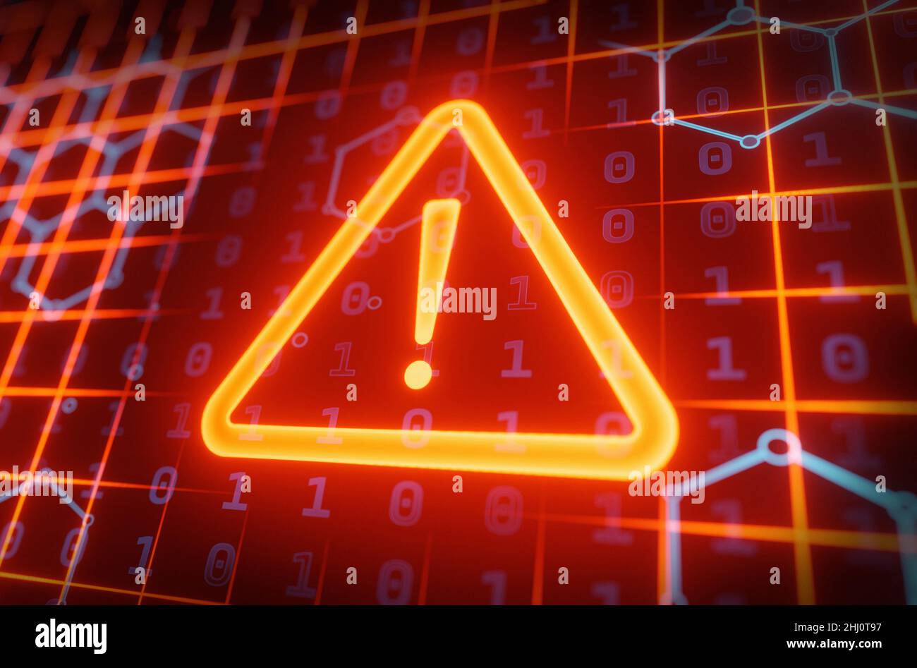 Hacking Concept Attention Warning Attacker Alert Sign With Exclamation