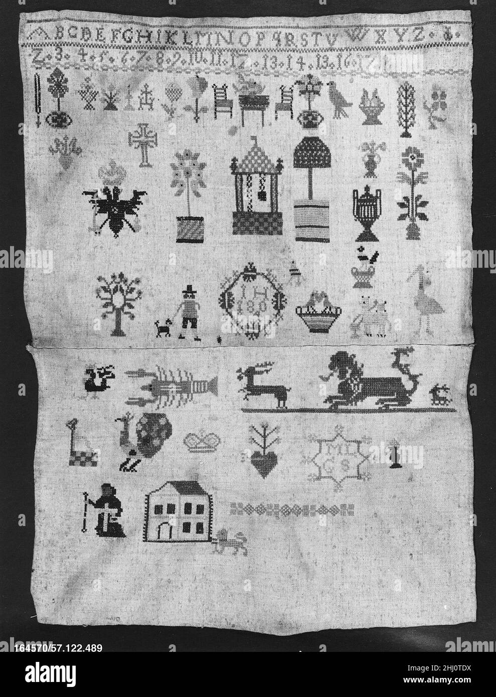 Sampler 1804 German. Sampler 228414 Stock Photo - Alamy